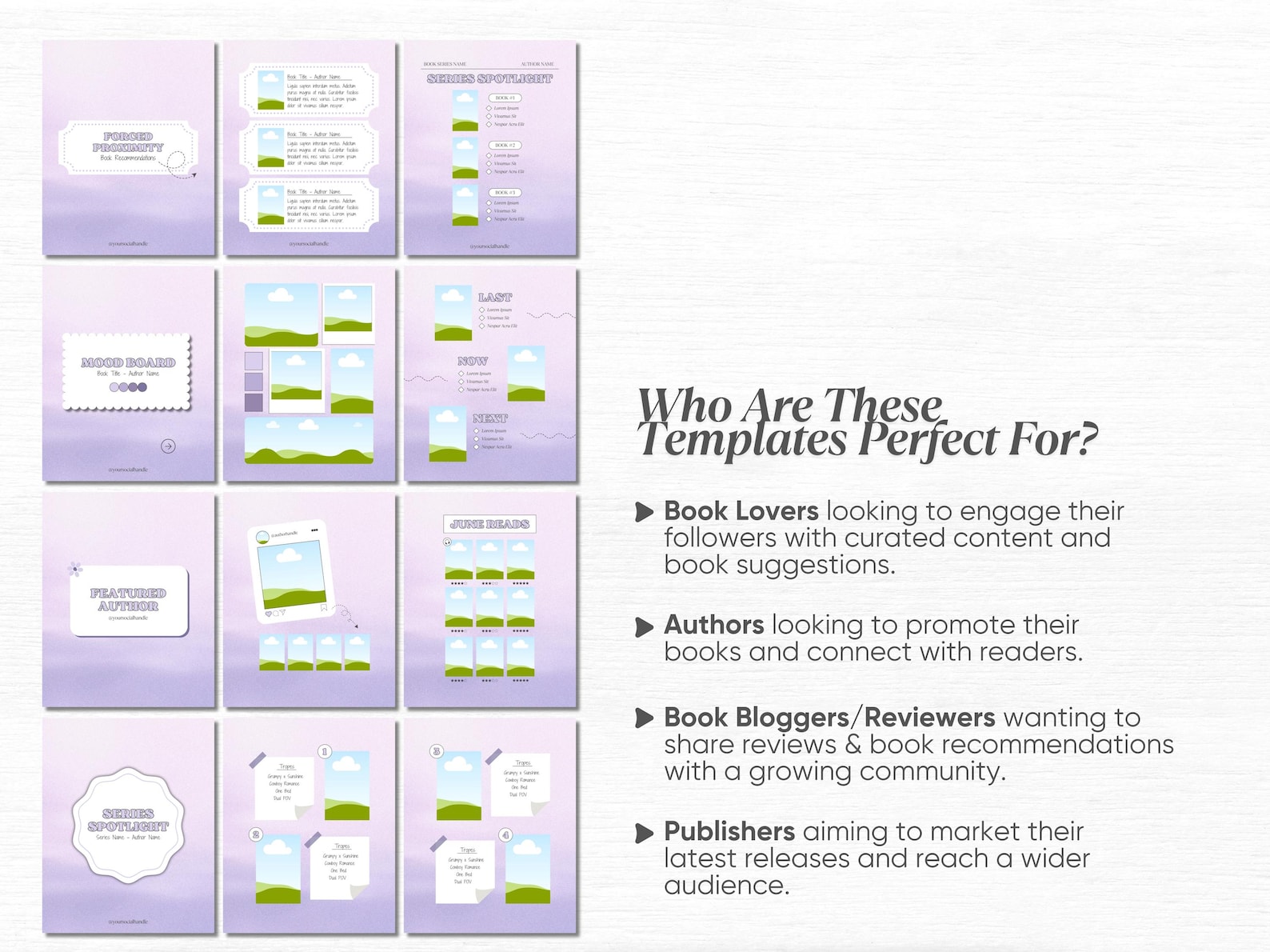 Book Instagram Bookstagram Canva Template Bookish Instagram Book Trope ...