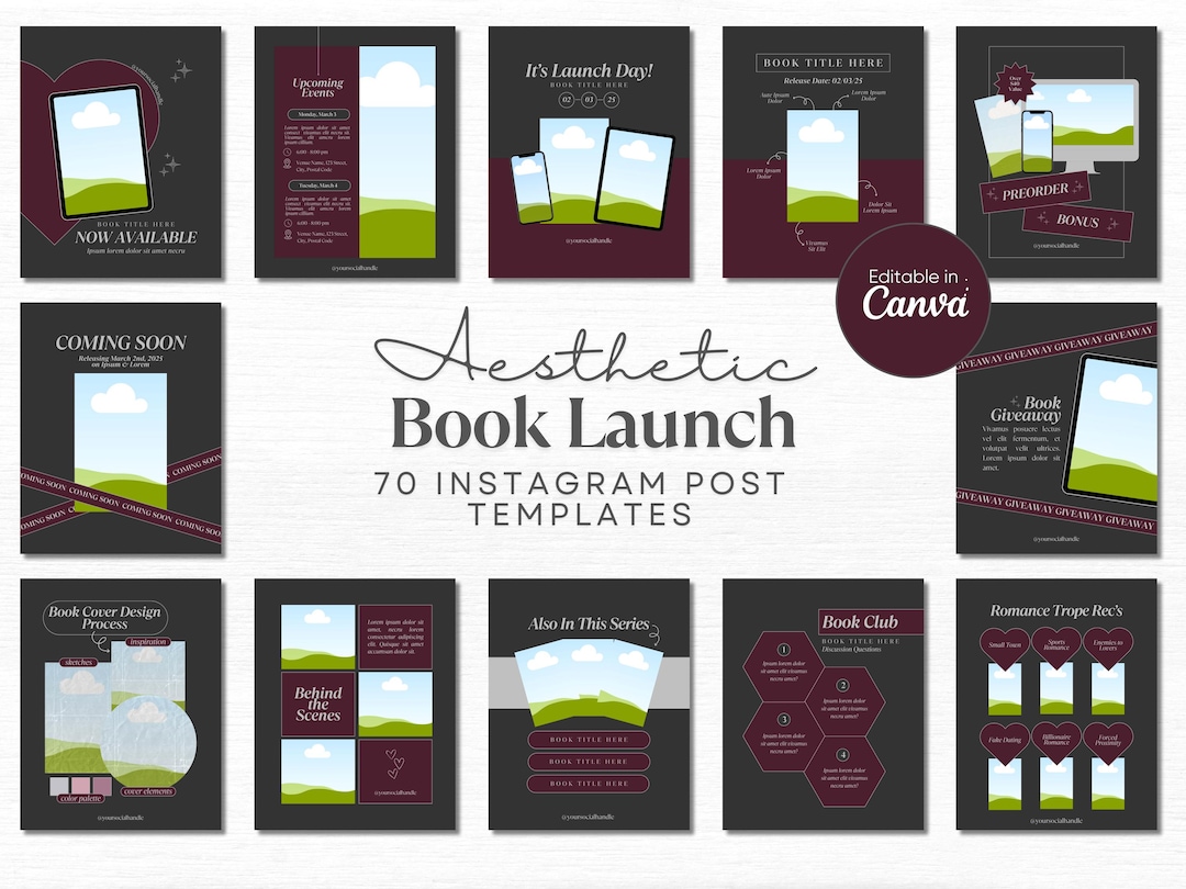 Book Launch Author Instagram Book Release Template Author Social Media ...