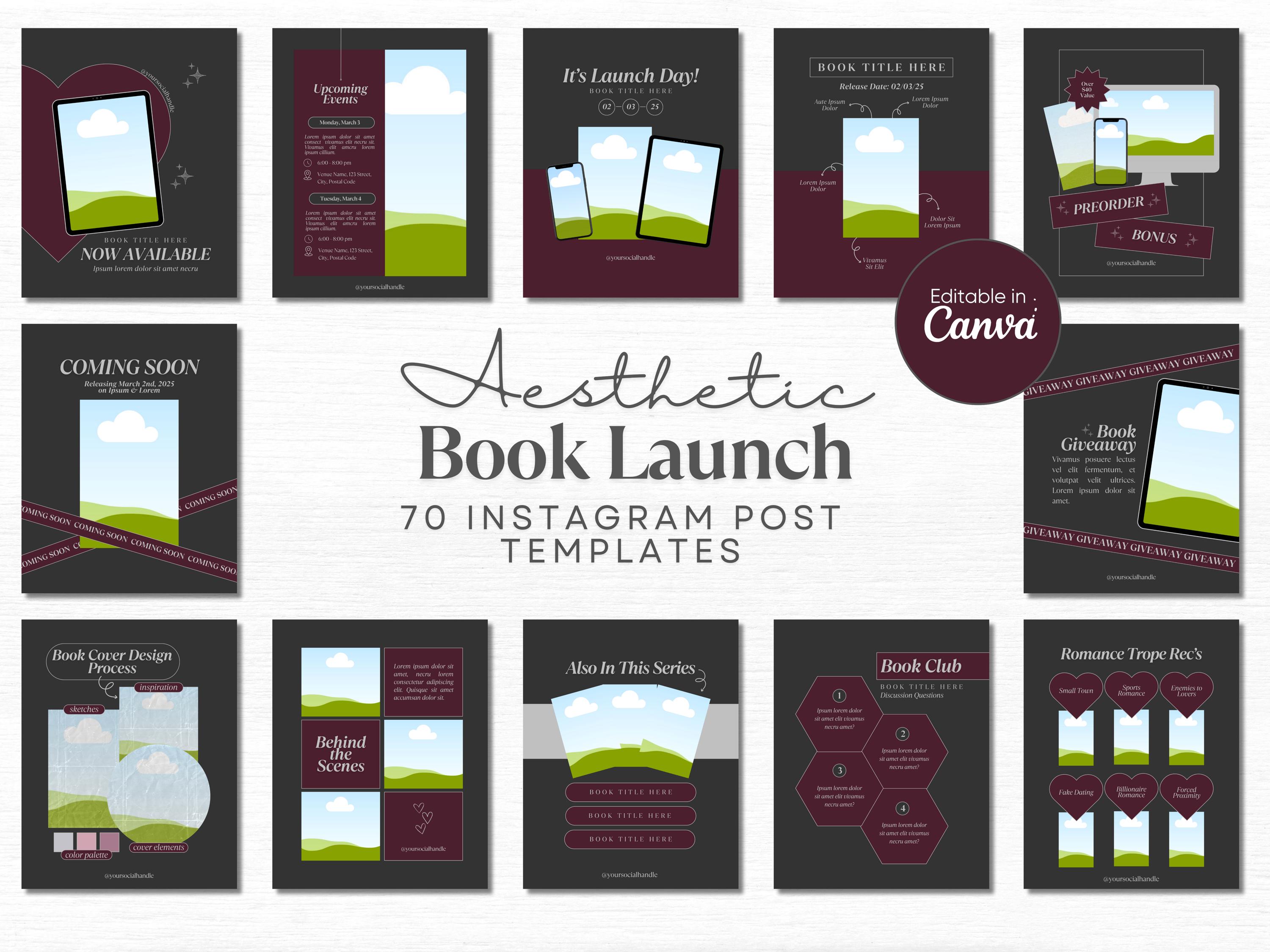 Book Launch Author Instagram Book Release Template Author Social Media ...