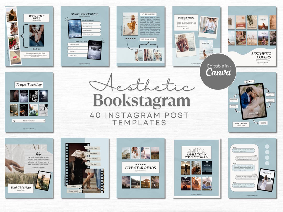 Book Instagram Bookstagram Canva Template Bookish Instagram Book Trope ...