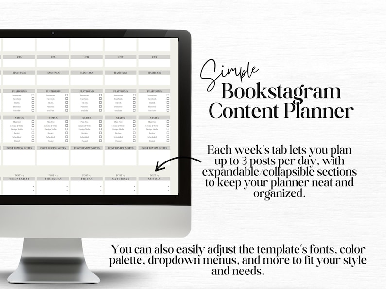 Bookstagram Monthly Social Media Content Calendar Template Google Sheet ...