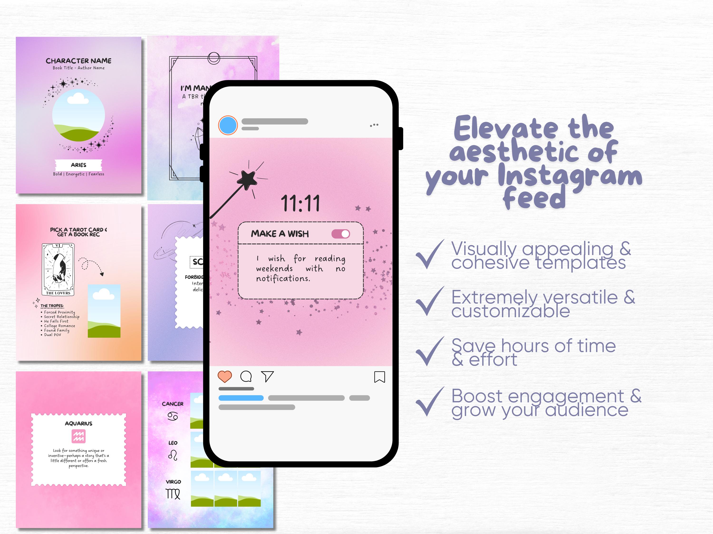 Mystical Bookstagram Carousel Canva Template Bookish Horoscope IG Post ...
