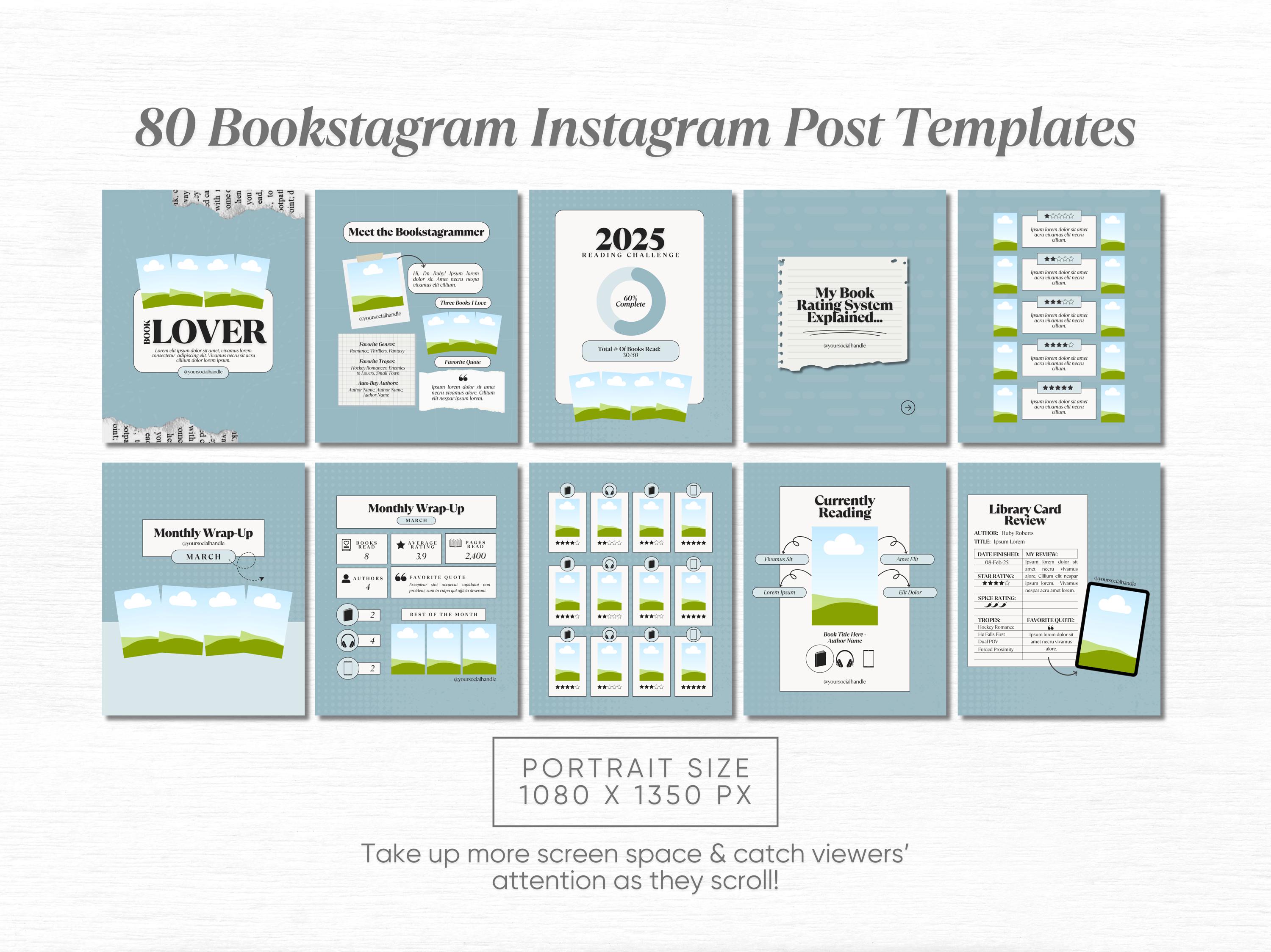 Book Instagram Bookstagram Canva Template Bookish Instagram Book Trope ...