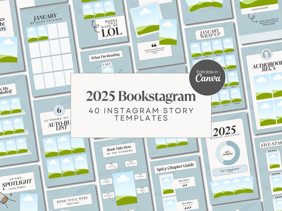 Bookstagram Story Template Book IG Story Book Lover Social Media Book ...