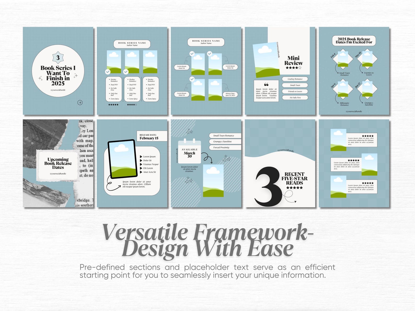 Book Instagram Bookstagram Canva Template Bookish Instagram Book Trope ...