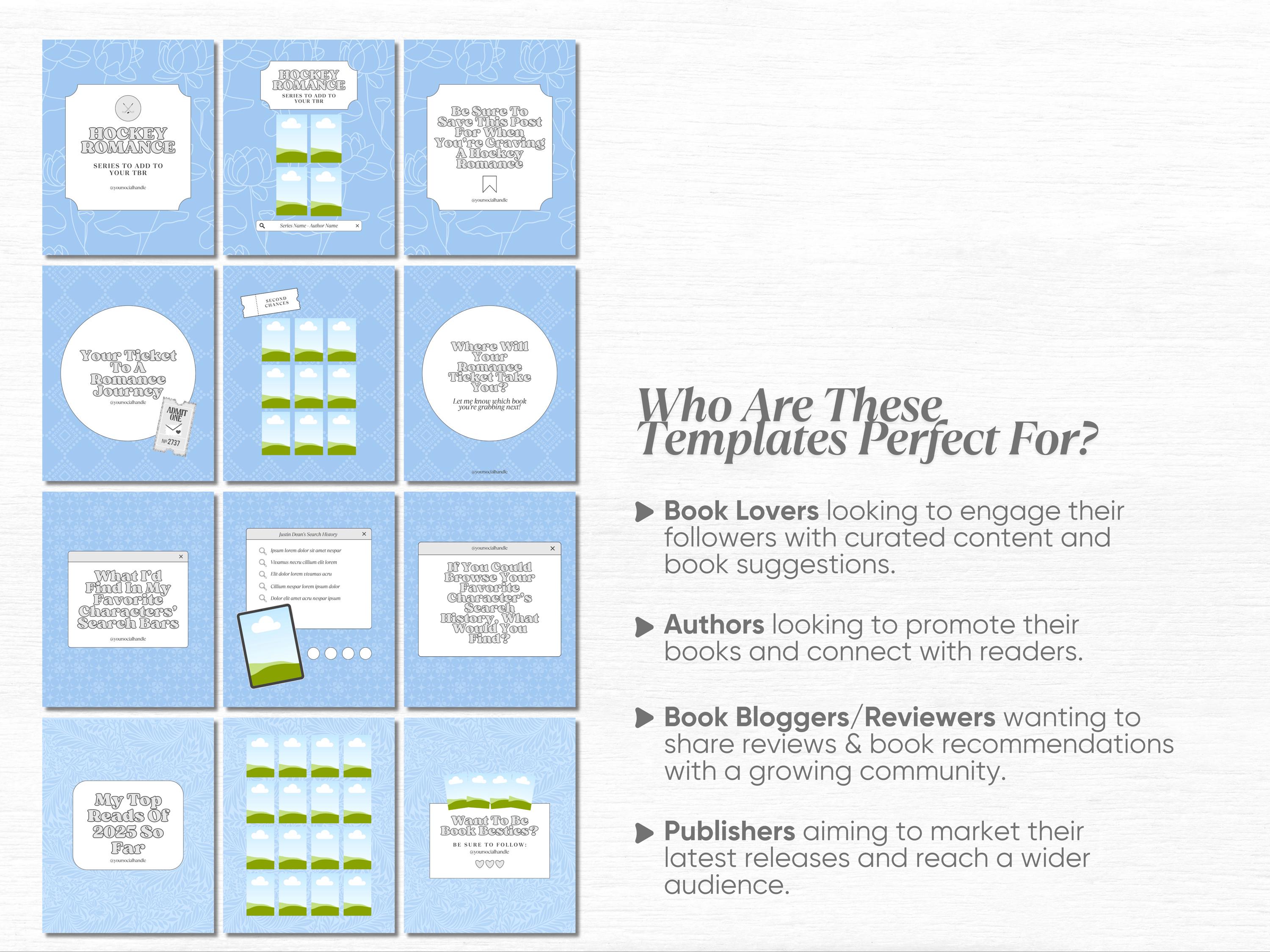 Book Instagram Bookstagram Template Canva Bookish Instagram Book Trope ...