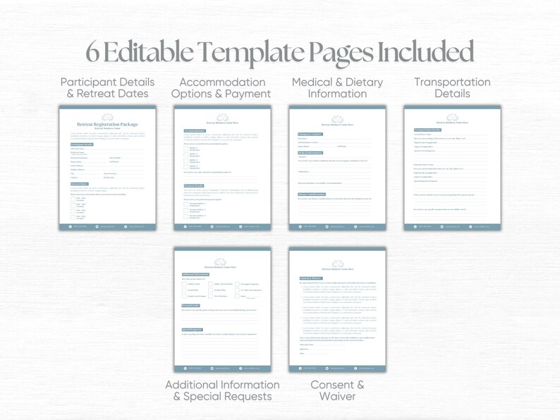 Wellness Retreat Registration Form Template Editable Yoga Retreat ...