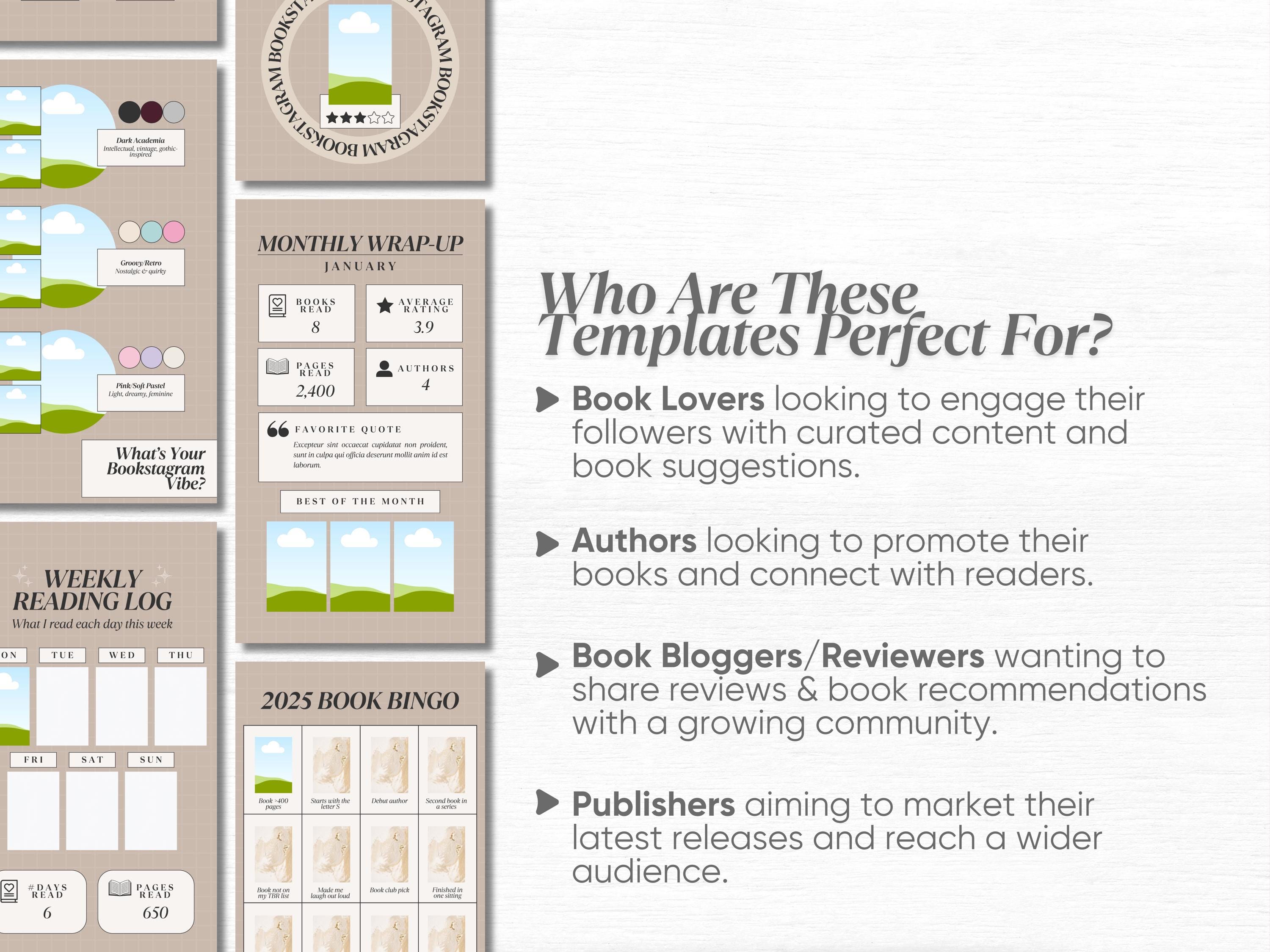 2025 Book Template Bookstagram Story Canva Bookish Insta Book Lover ...
