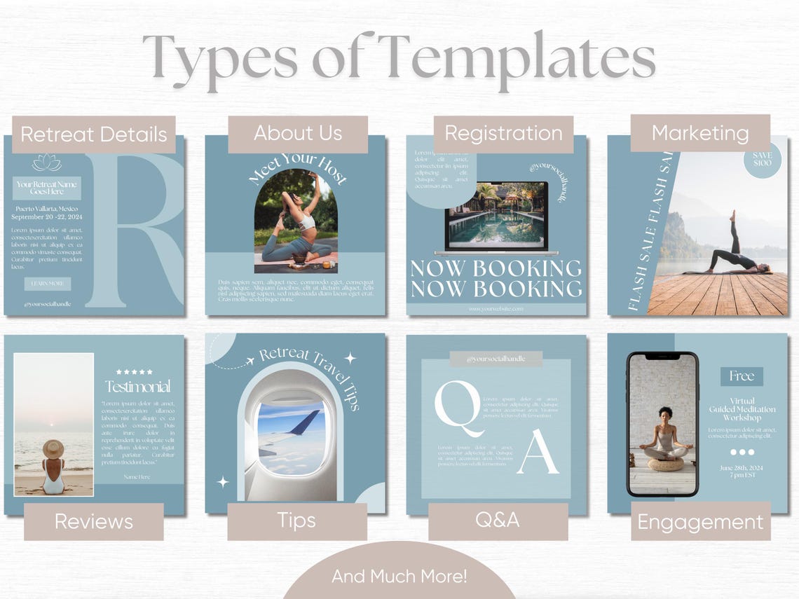 Wellness Retreat Instagram Post Template Yoga Retreat Promotion Women ...