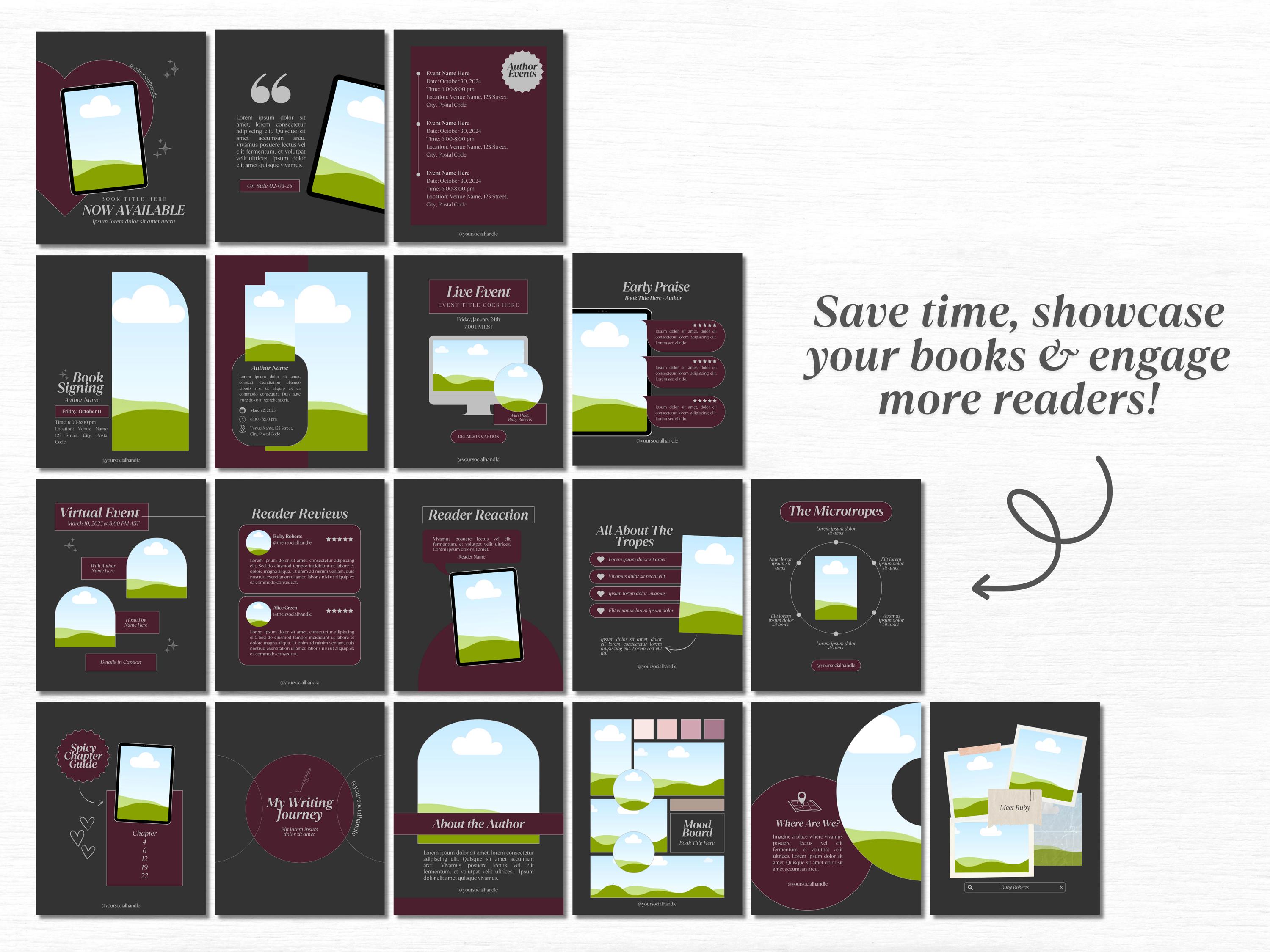 Book Launch Author Instagram Book Release Template Author Social Media ...