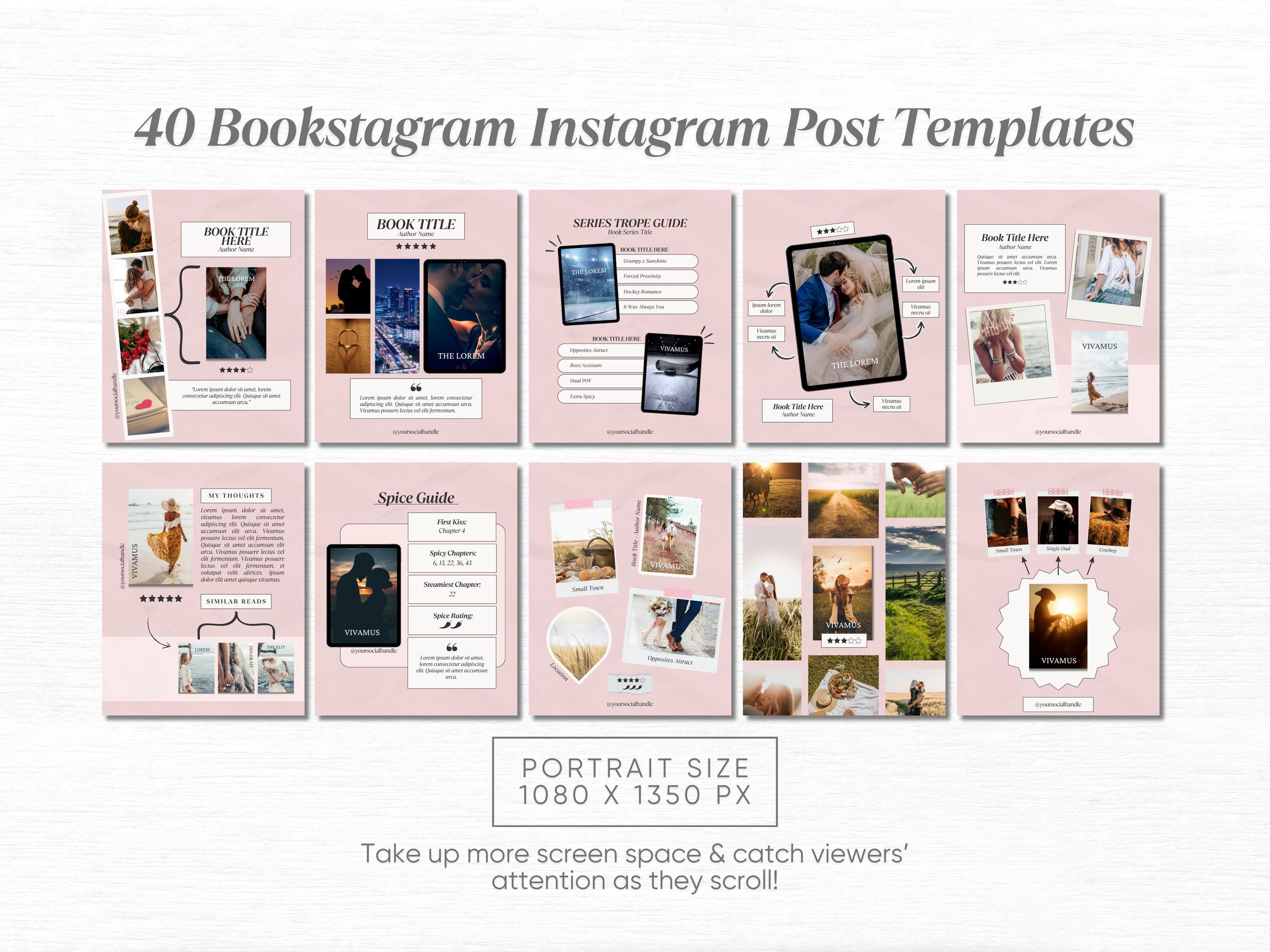 Book Instagram Bookstagram Canva Template Bookish Instagram Book Trope ...