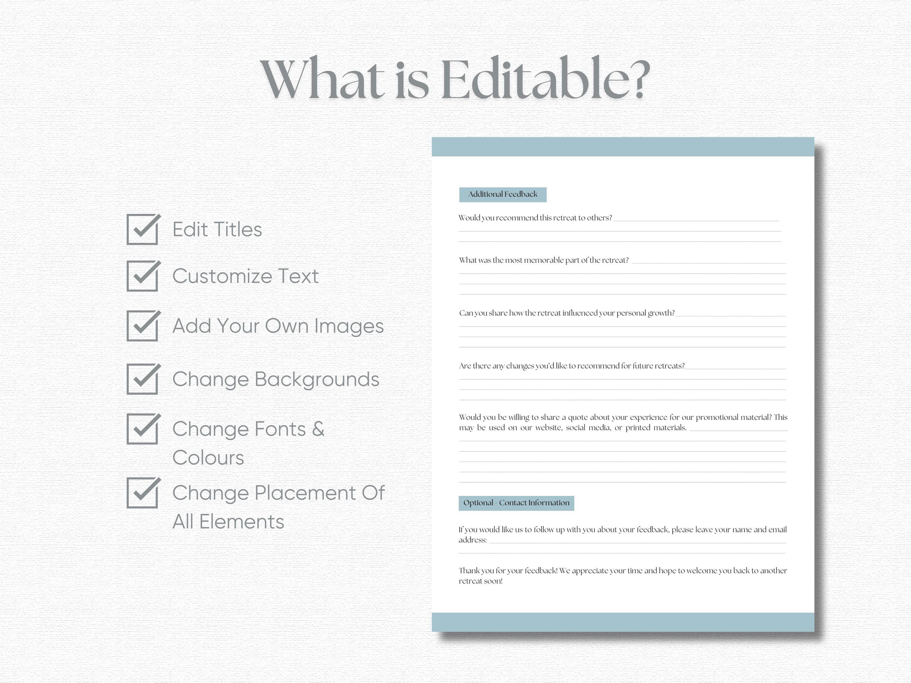 Retreat Feedback Form Template Customizable Survey Form Yoga Retreat ...