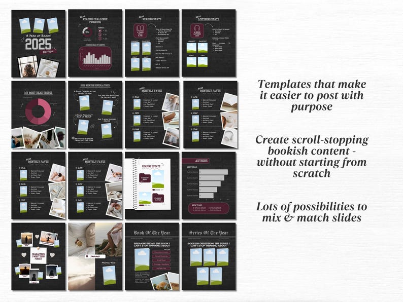 Bookstagram Template 2025 Reading Recap Book Review Canva Reading ...