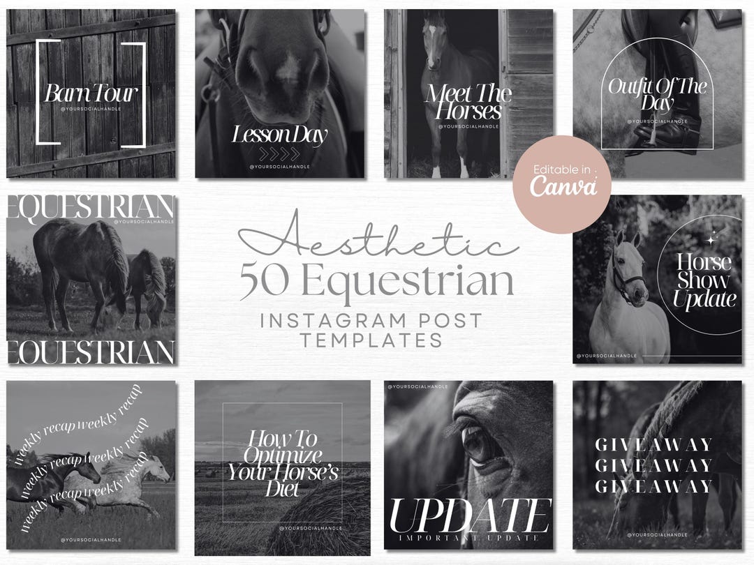 Horse Social Media Equestrian Instagram Post Template Customizable ...