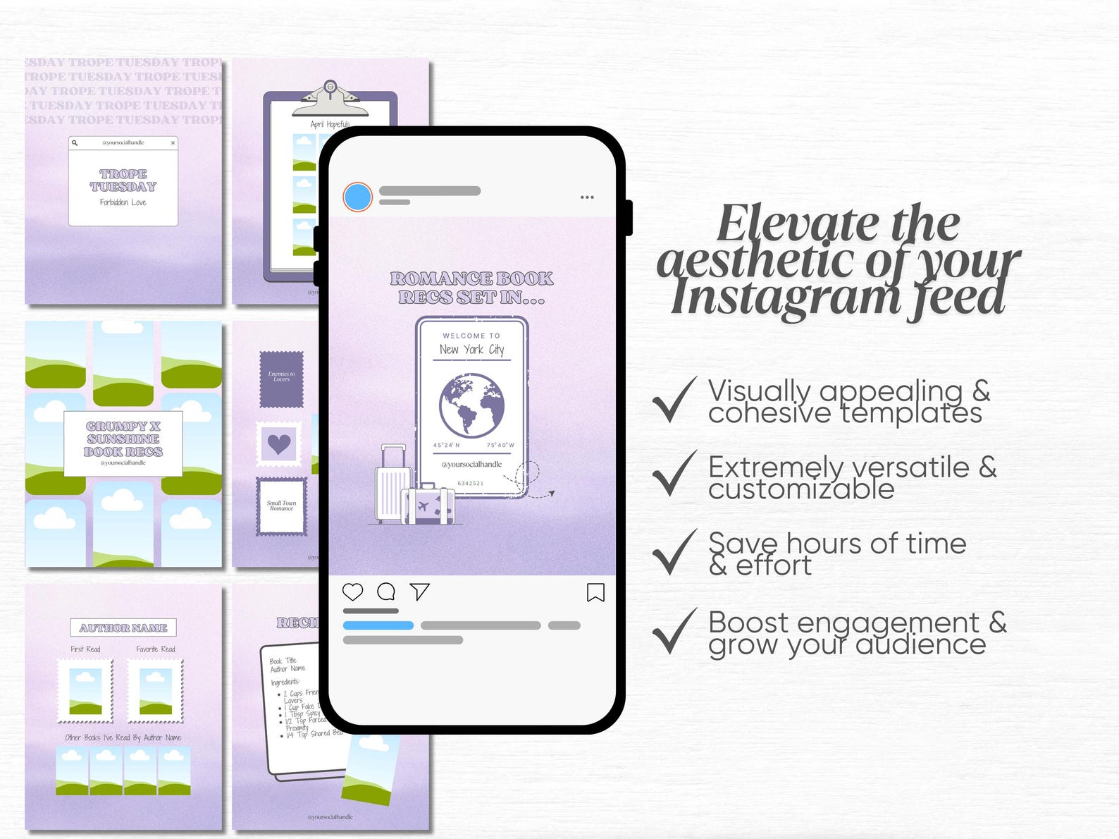Book Instagram Bookstagram Canva Template Bookish Instagram Book Trope ...