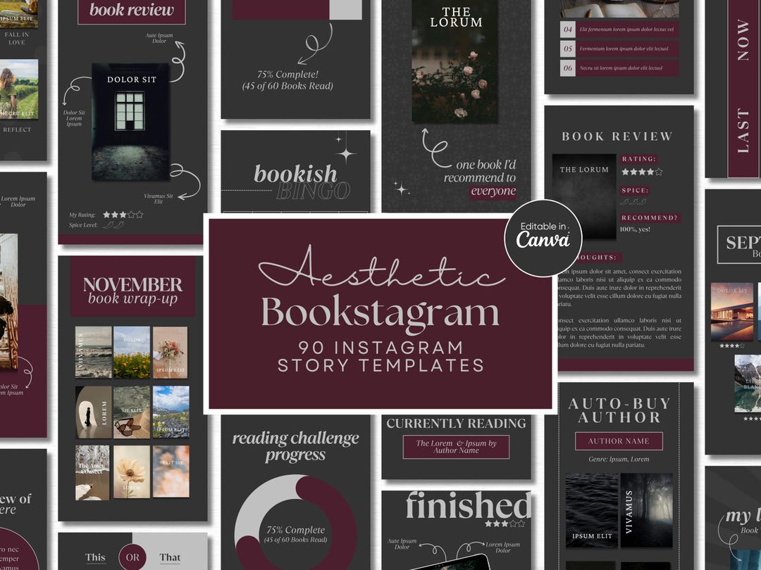 Dark Academia Bookstagram Story Template Bookish Instagram ...