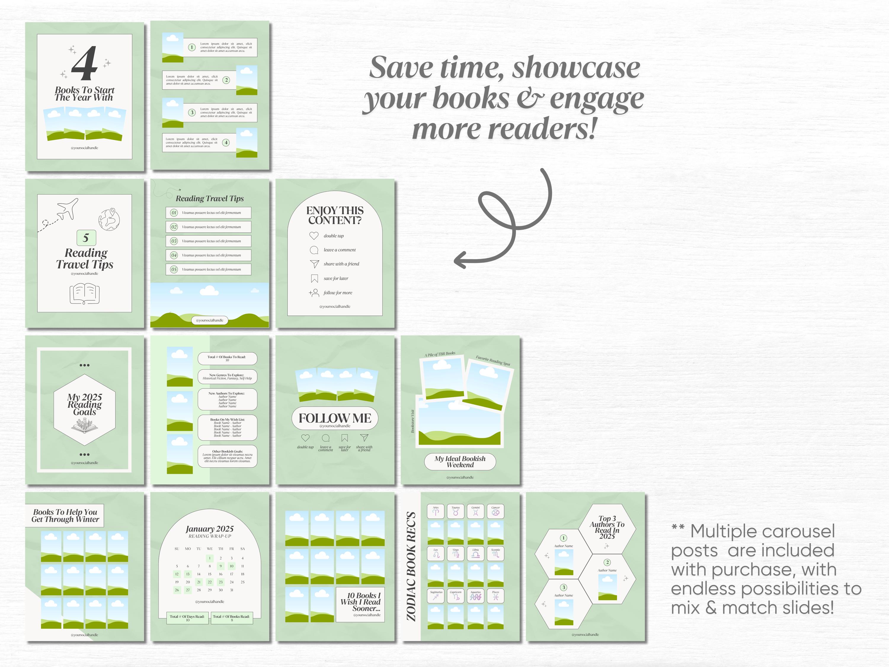 2025 Book Template Bookstagram Canva Bookish Instagram Book Lover ...