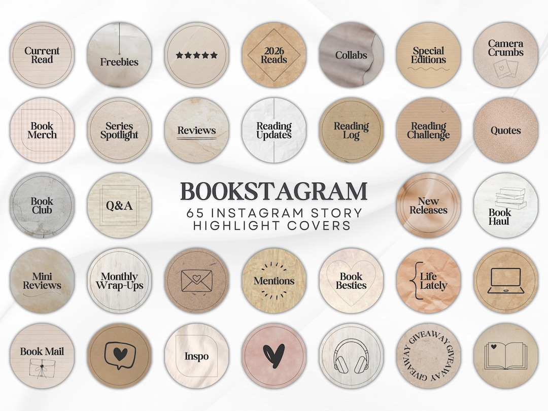 Bookstagram Trendy Instagram Highlight Cover Canva Book Lover Social ...