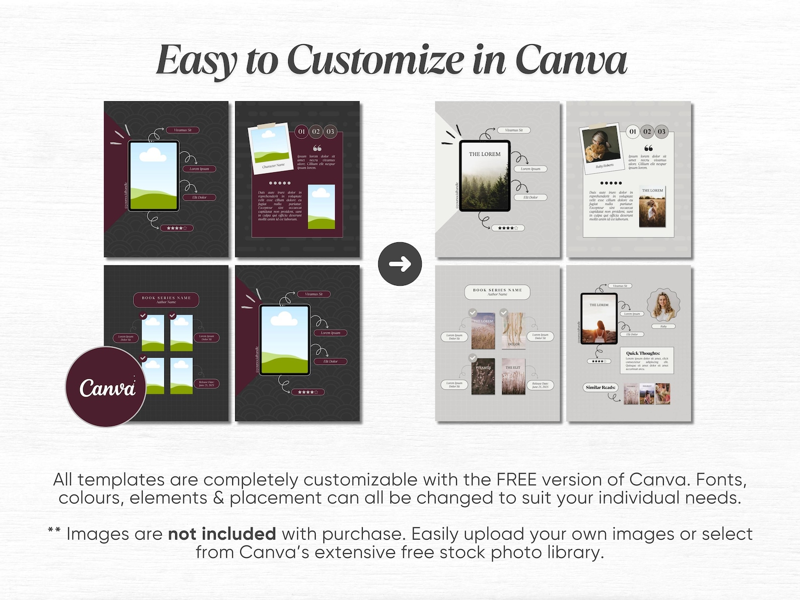 Book Instagram Bookstagram Canva Template Bookish Instagram Book Trope ...