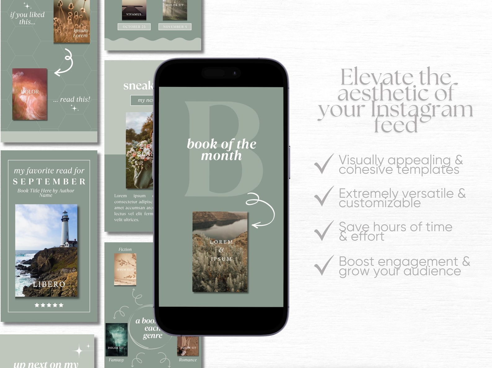 Bookstagram Story Template Bookish Instagram Bookstagrammer Social ...