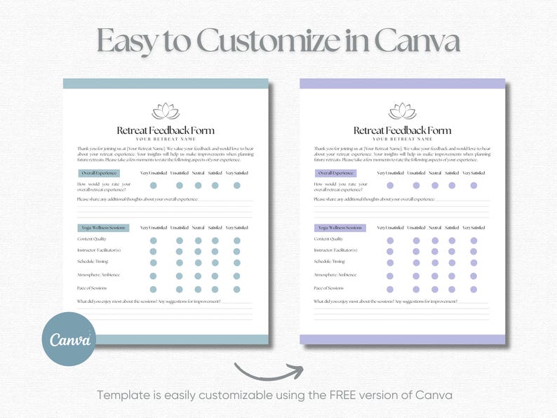 Retreat Feedback Form Template Customizable Survey Form Yoga Retreat ...