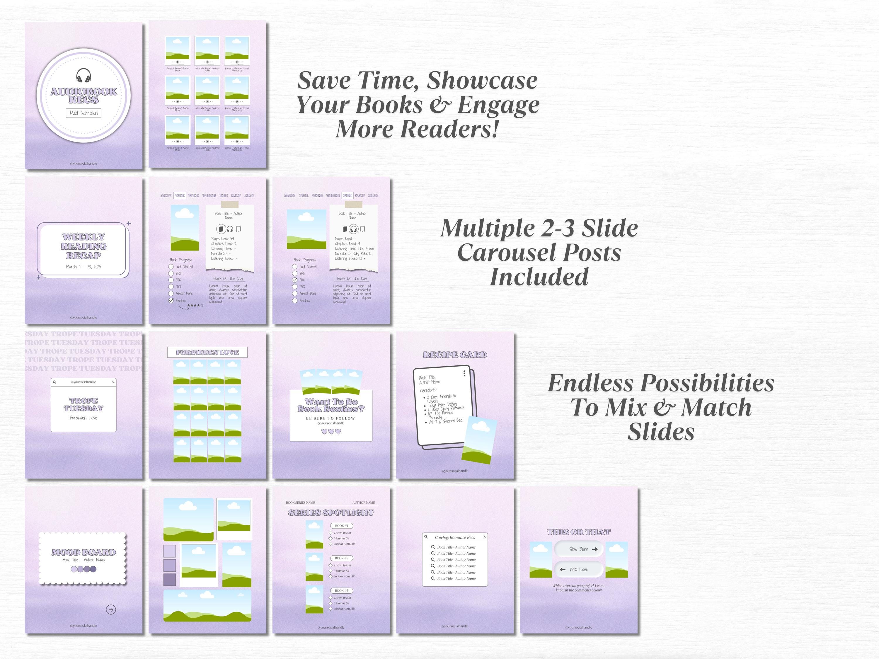 Book Instagram Bookstagram Canva Template Bookish Instagram Book Trope ...