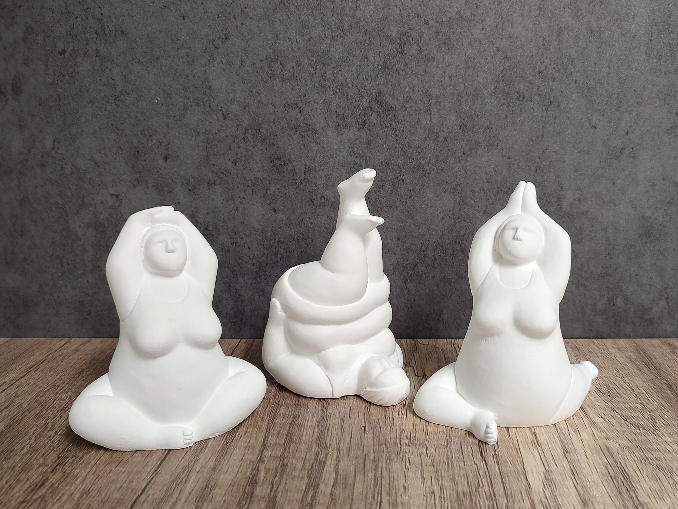 Yoga Poses Figurines: Women Sculpture for Bookshelf or Studio Decor ...