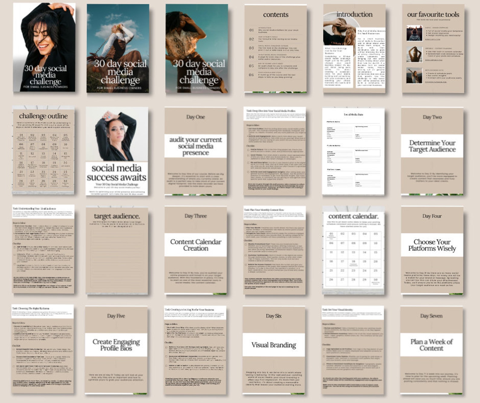 30 Day Social Media Challenge Workbook MRR PLR, Content Planner ...