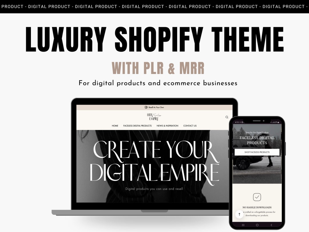 Luxury Shopify Theme Template, Master Resell Rights, Private Label ...