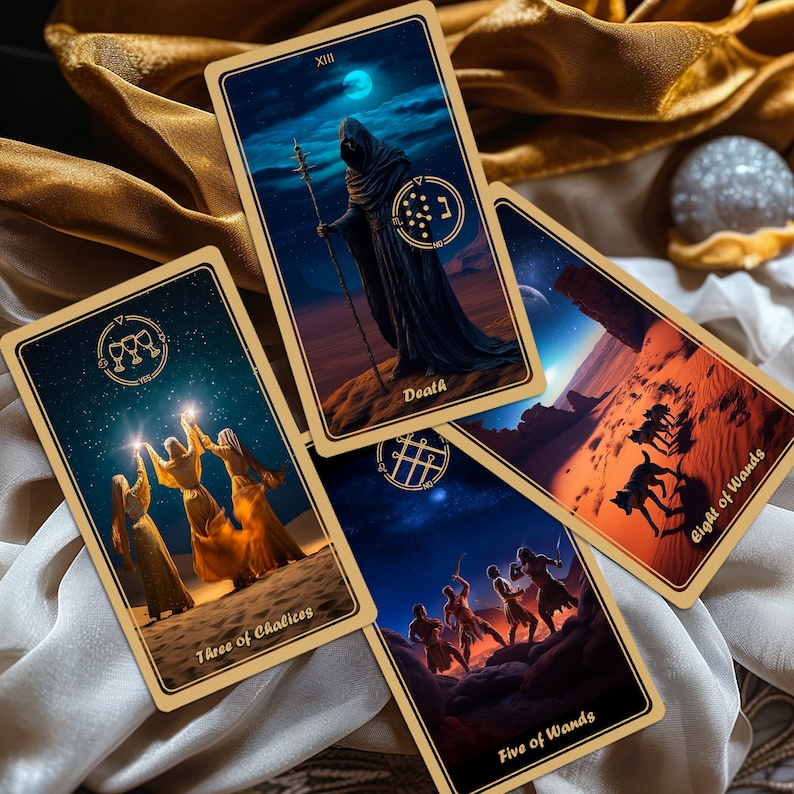 The Desert Night Tarot: Where Stars Whisper to the Soul 78 Tarot Cards ...