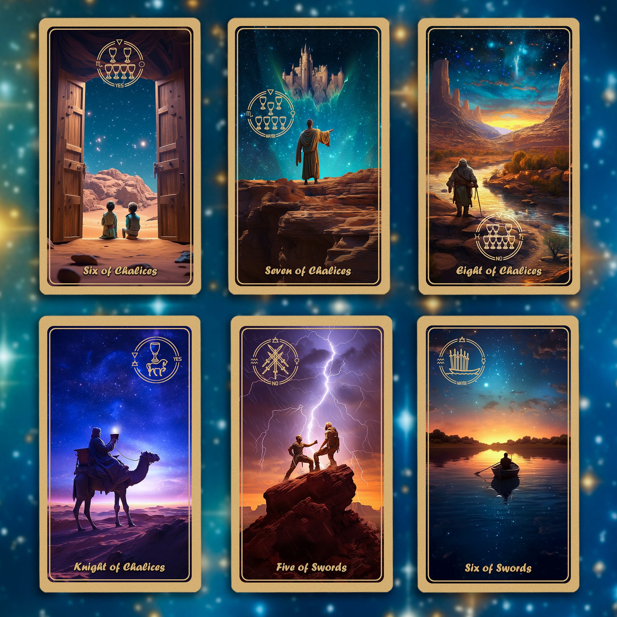 The Desert Night Tarot: Where Stars Whisper to the Soul 78 Tarot Cards ...