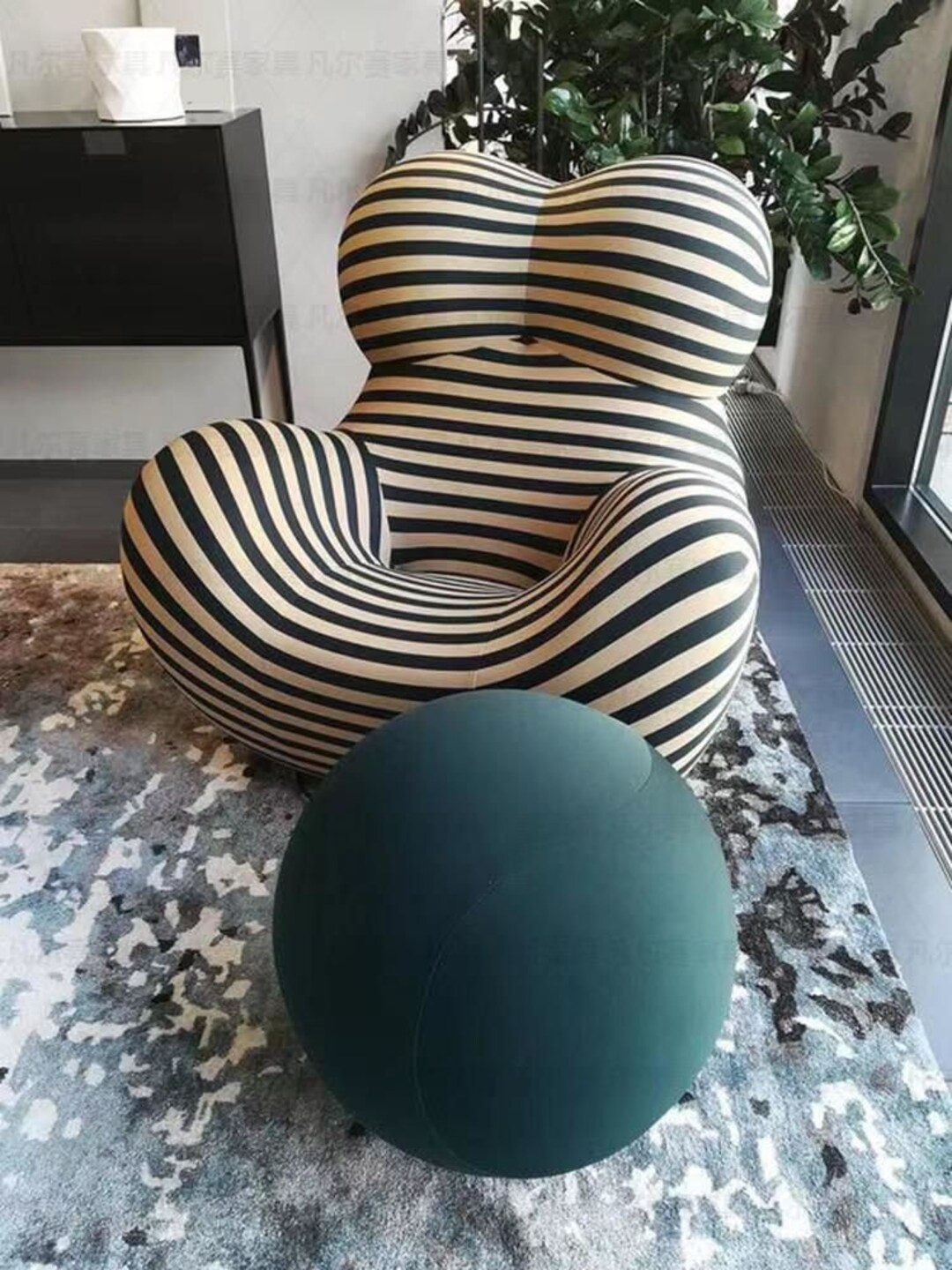 Vigna Upholstered Accent Chair With Ottoman - Etsy