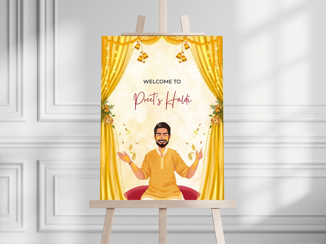 Haldi Welcome Sign, Haldi Signage Board, Maiyan Welcome Sign, Haldi ...