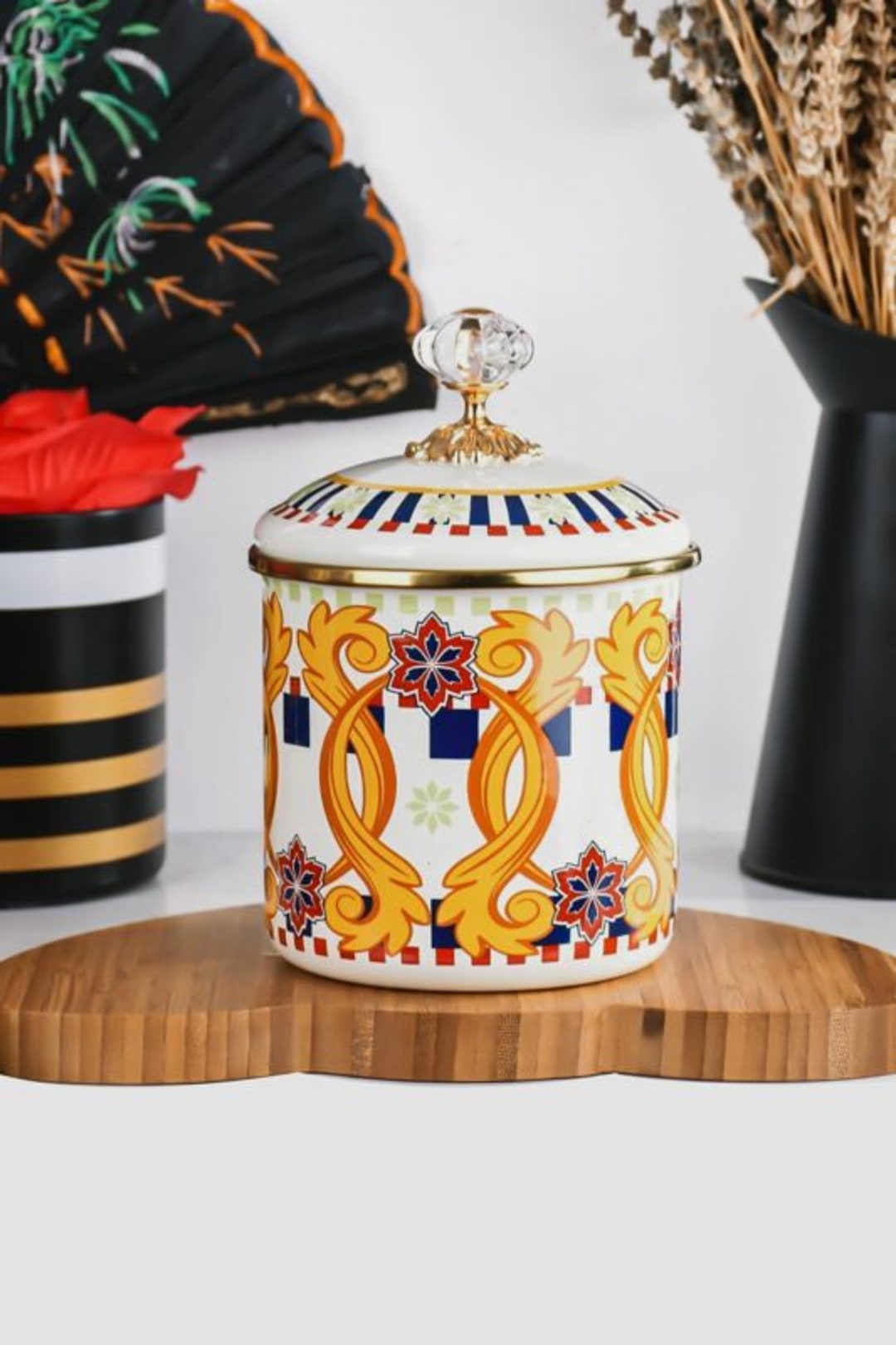 Enamel Jar 12 Cm Elegance - Etsy