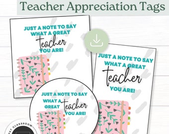 Teacher Appreciation Tag Teacher Gift Tags Soda - Etsy