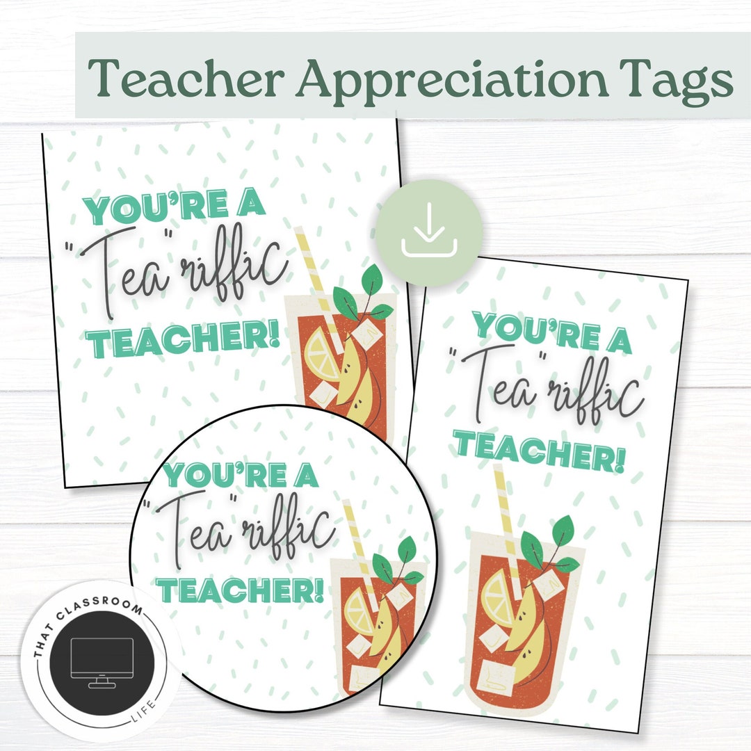 Teacher Appreciation Tag Teacher Gift Tags Sweet Tea - Etsy