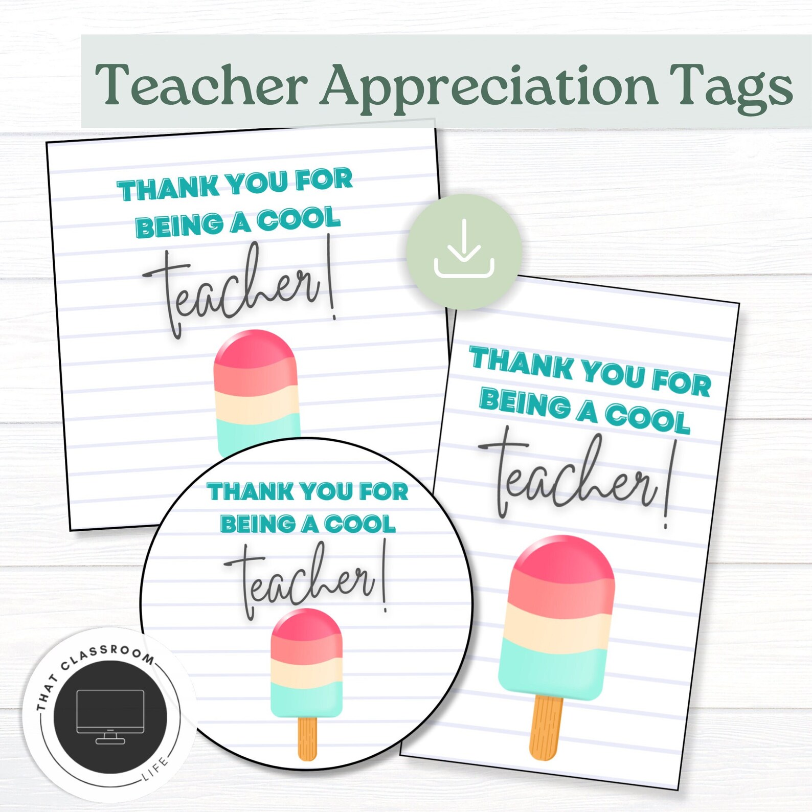 Teacher Appreciation Tag Teacher Gift Tags Popsicle - Etsy