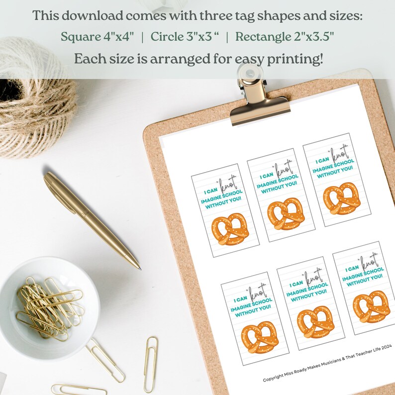 Teacher Appreciation Tag Teacher Gift Tag Pretzel - Etsy