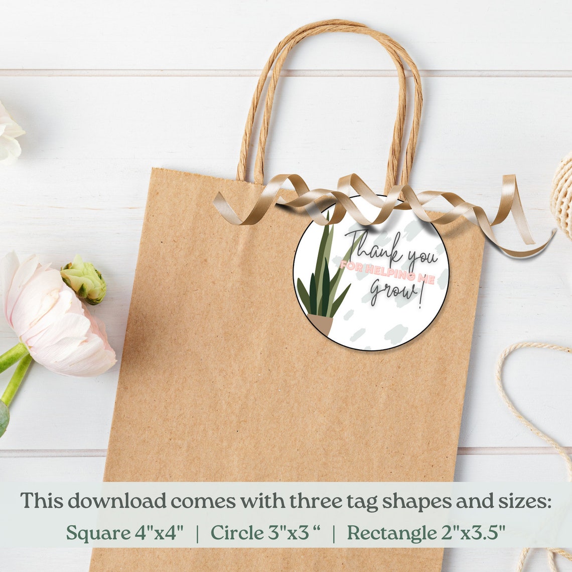 Teacher Appreciation Tag Teacher Gift Tags Plant - Etsy