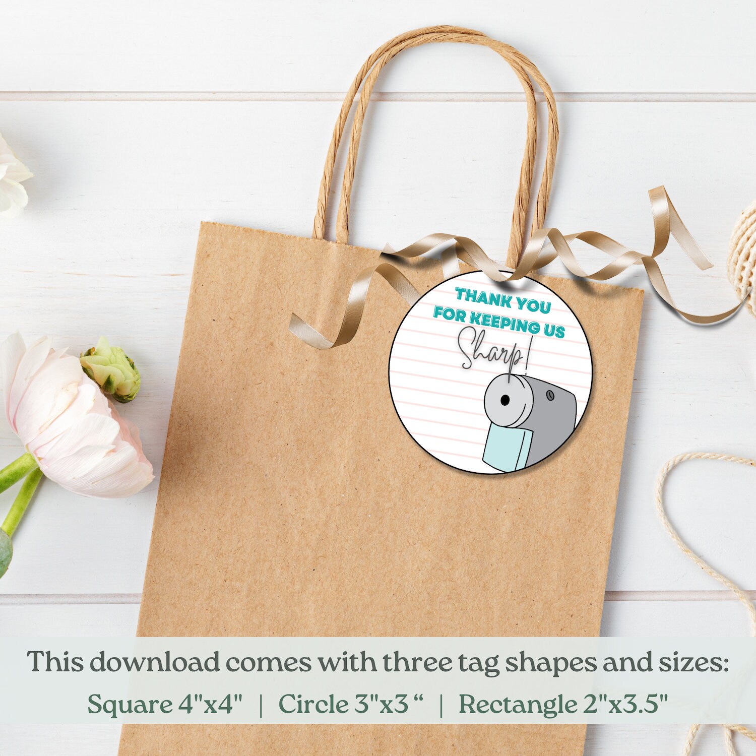 Teacher Appreciation Tag Teacher Gift Tags Pencil Sharpener - Etsy