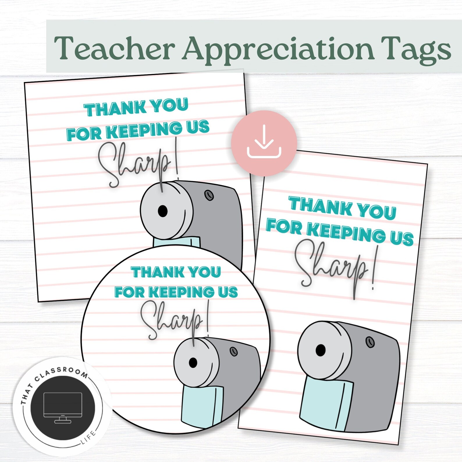 Teacher Appreciation Tag Teacher Gift Tags Pencil Sharpener - Etsy