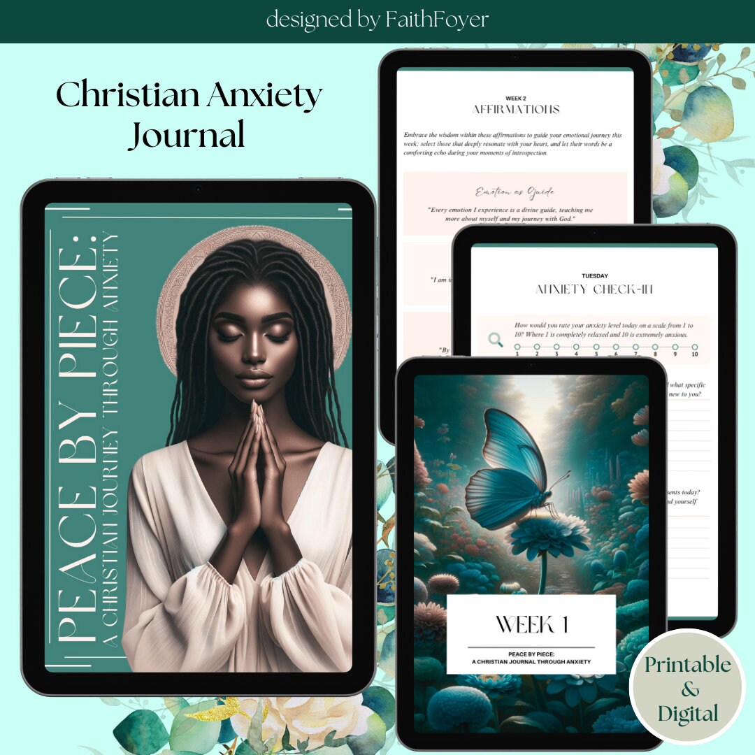 Peace by Piece: Christian Anxiety Relief Journal Faith-based Mental ...
