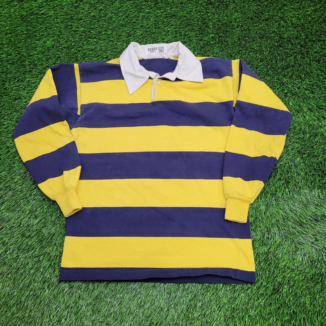 Vintage 80s Rugby Stripes Polo Shirt Womens Large 21x27 USA - Etsy