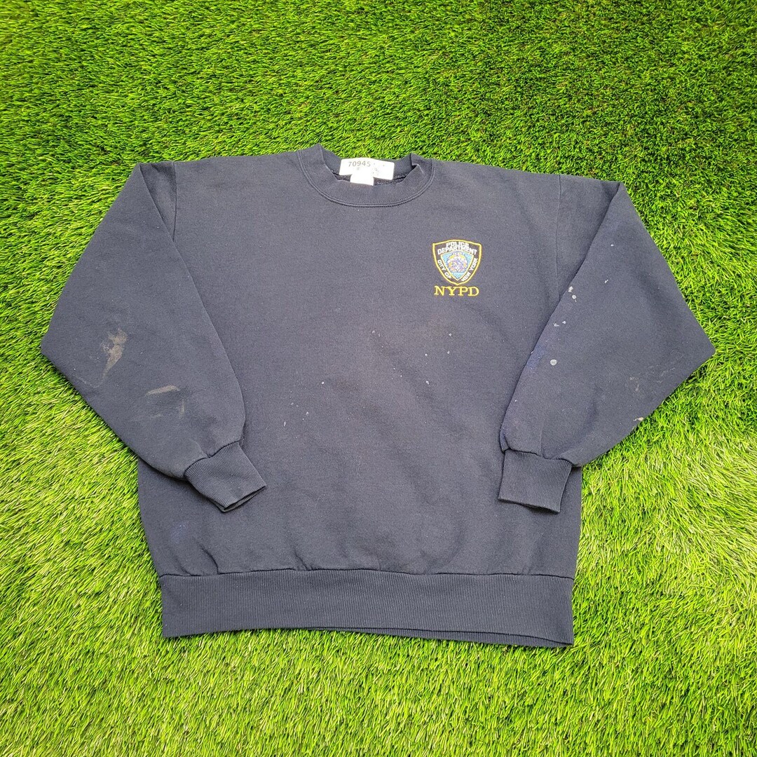 Vintage NYPD Police Sweatshirt Medium 22x23 Blue Boxy Baggy - Etsy