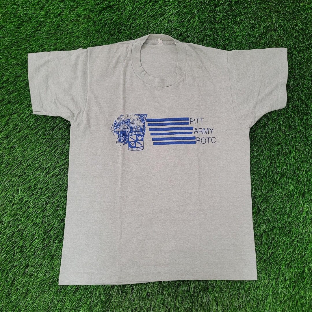 Vintage 80s Pittsburgh Army ROTC Shirt Medium 19x25 Gray Crop - Etsy