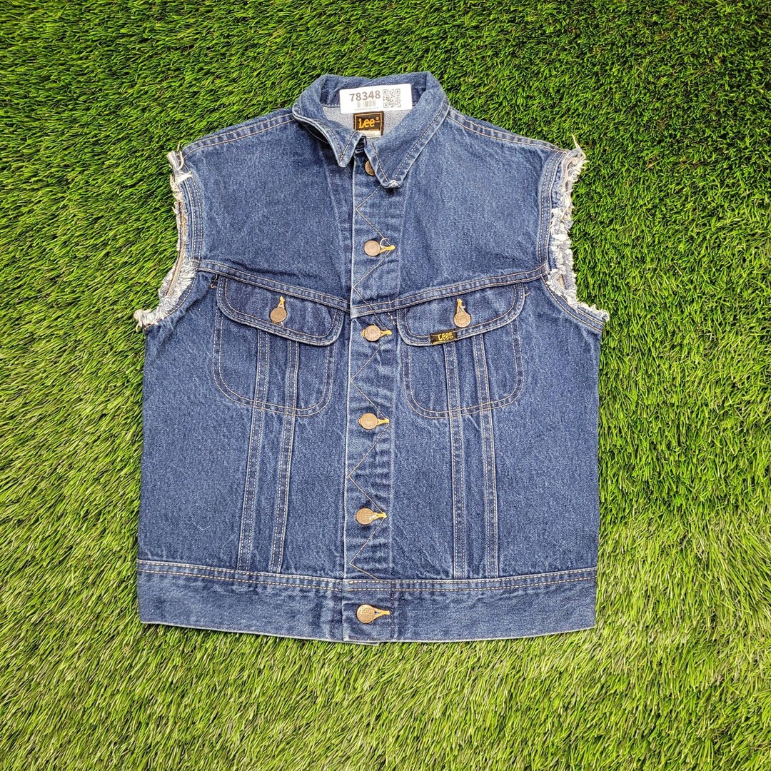 Vintage 70s LEE Cut-off Denim Vest XS/S 17x21 Crop Union-made - Etsy
