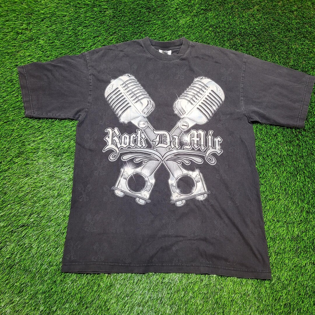 Vintage Y2K Rock Da Mic The-grind T-shirt XL Drop Shoulder MMA - Etsy