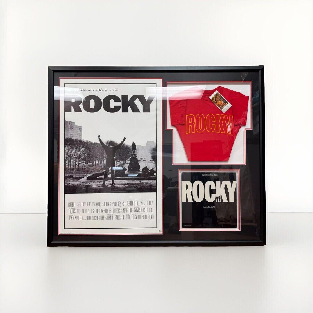 1976 Rocky Movie Memorabilia Authentic Framed Shirt Poster Vinyl Album ...