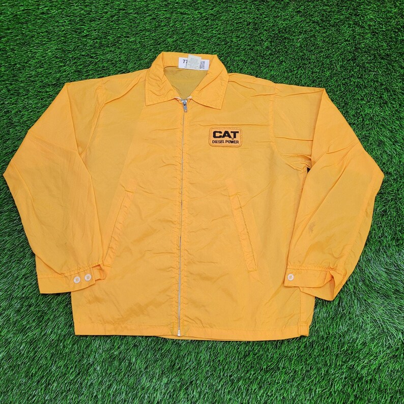 Vintage 70s CAT Diesel-power Jacket Medium 21x25 Yellow - Etsy