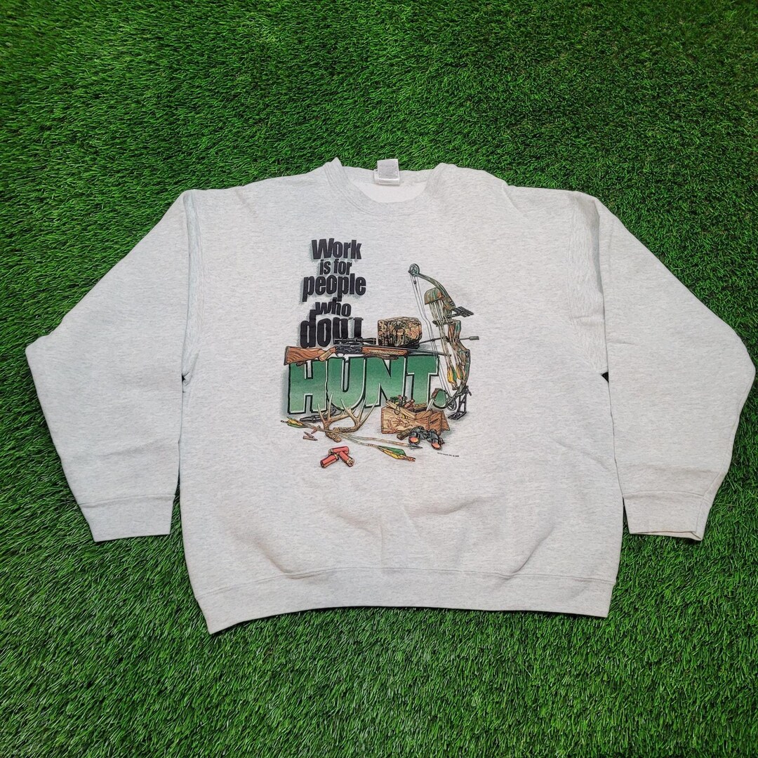 VTG Dated 1995 Buck Wear Hunting Sweatshirt Boxy Drop Shoulder 90s Fit ...